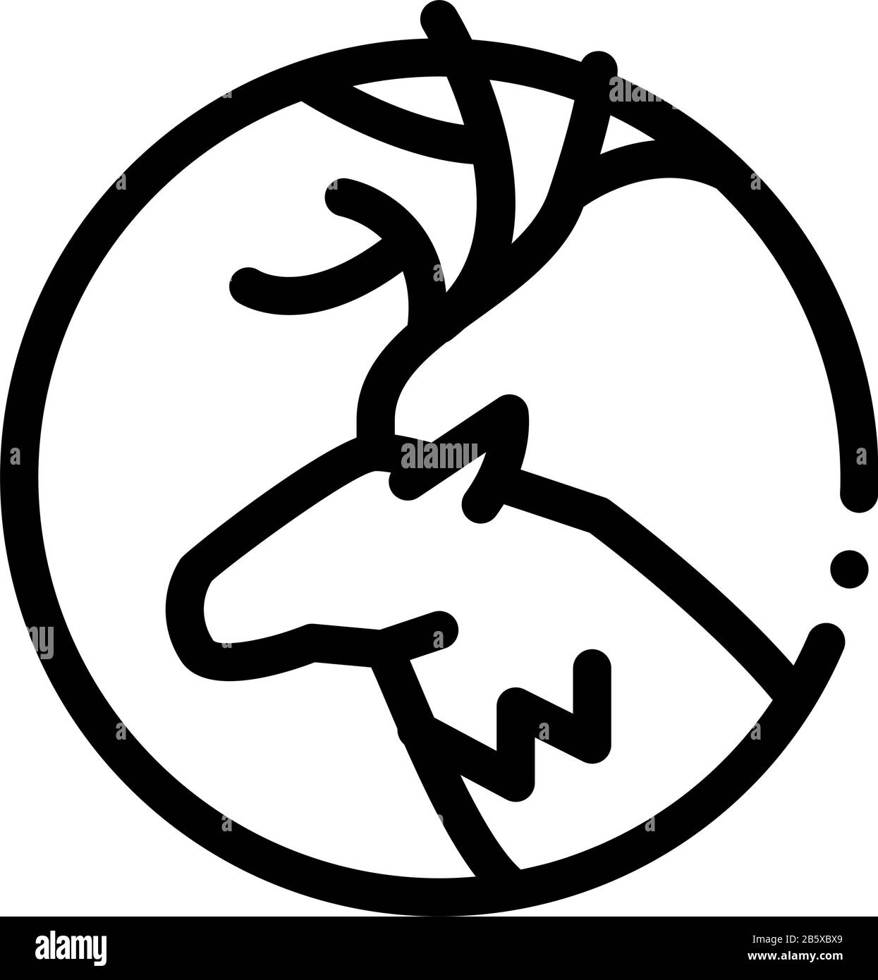 Deer Silhouette Icon Vector Outline Illustration Stock Vector Image ...