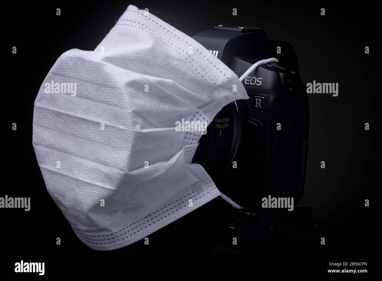 Close up of mirrorless full frame Canon EOS R camera with a medical ...