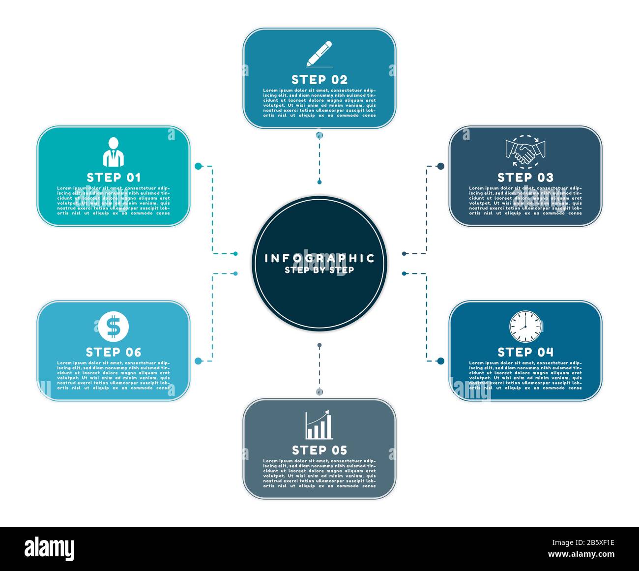 Modern infographic work step modern design use for business or medical ...