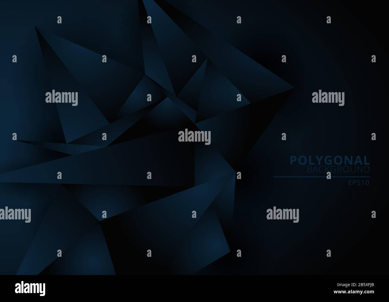 Abstract dark blue geometric polygonal form background with space for ...