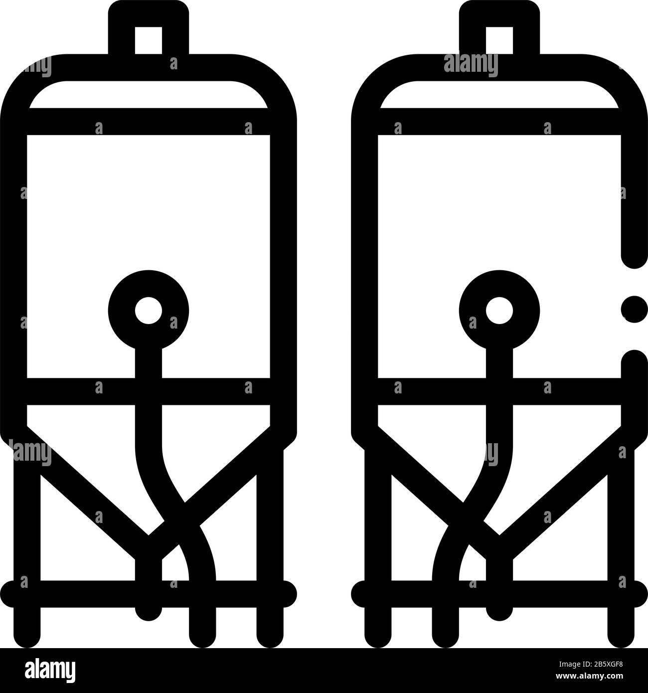 Brewing Barrels Icon Vector Outline Illustration Stock Vector Image ...