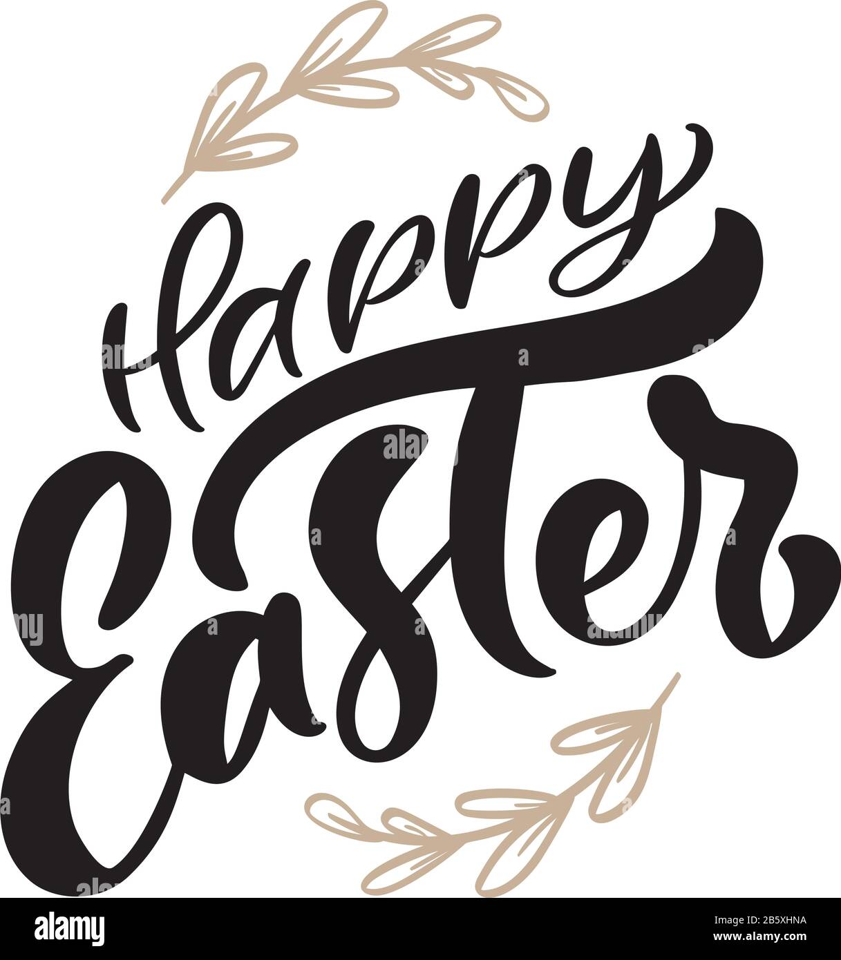 Happy Easter vintage vector calligraphy text. Christian hand drawn ...