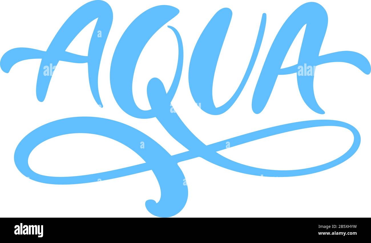 Blue vector Aqua text logo with water wave or infinity sign. Eco ...