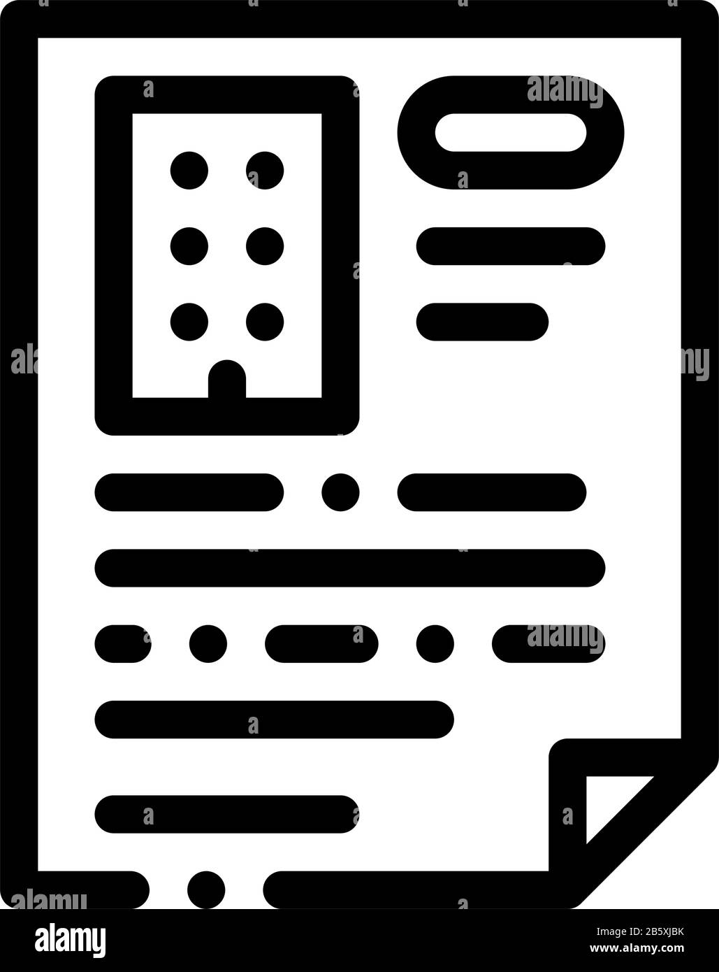 Document Page Icon Vector Outline Illustration Stock Vector Image & Art ...