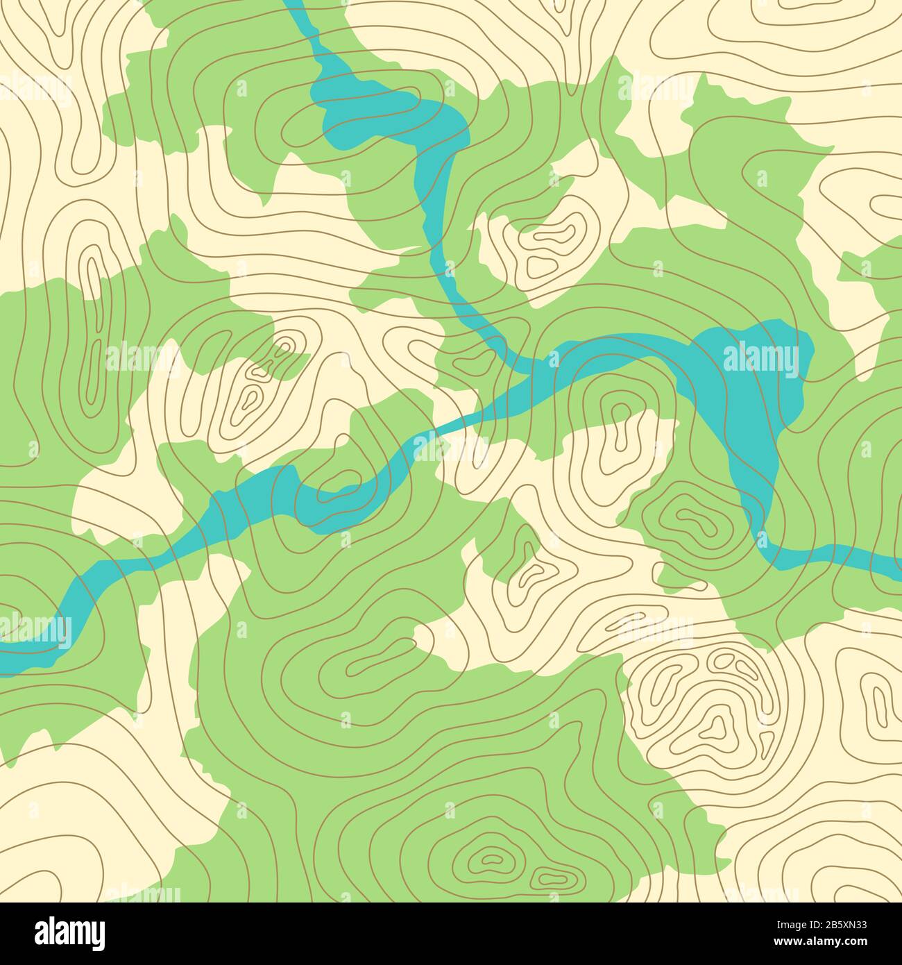 Topographic map with forest and streams Stock Vector Image & Art - Alamy