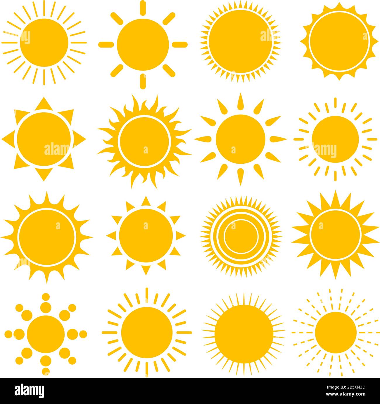 Sun icon set, vector illustration Stock Vector Image & Art - Alamy