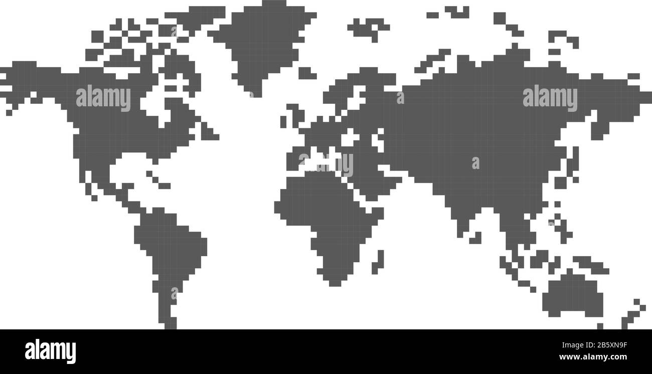 World map pixel art Stock Vector Image & Art - Alamy