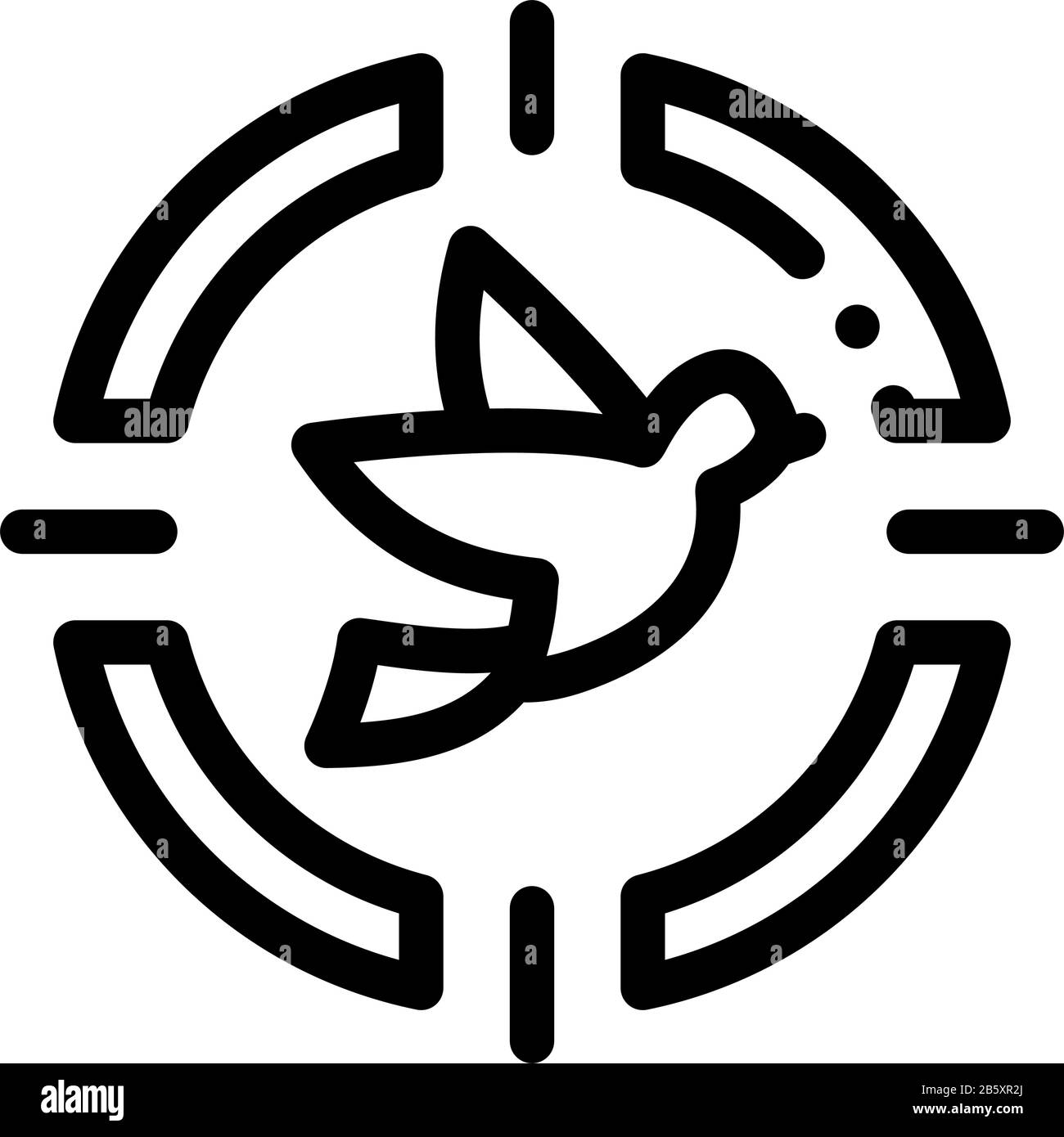 Flying Bird At Gunpoint Icon Thin Line Vector Stock Vector Image & Art ...
