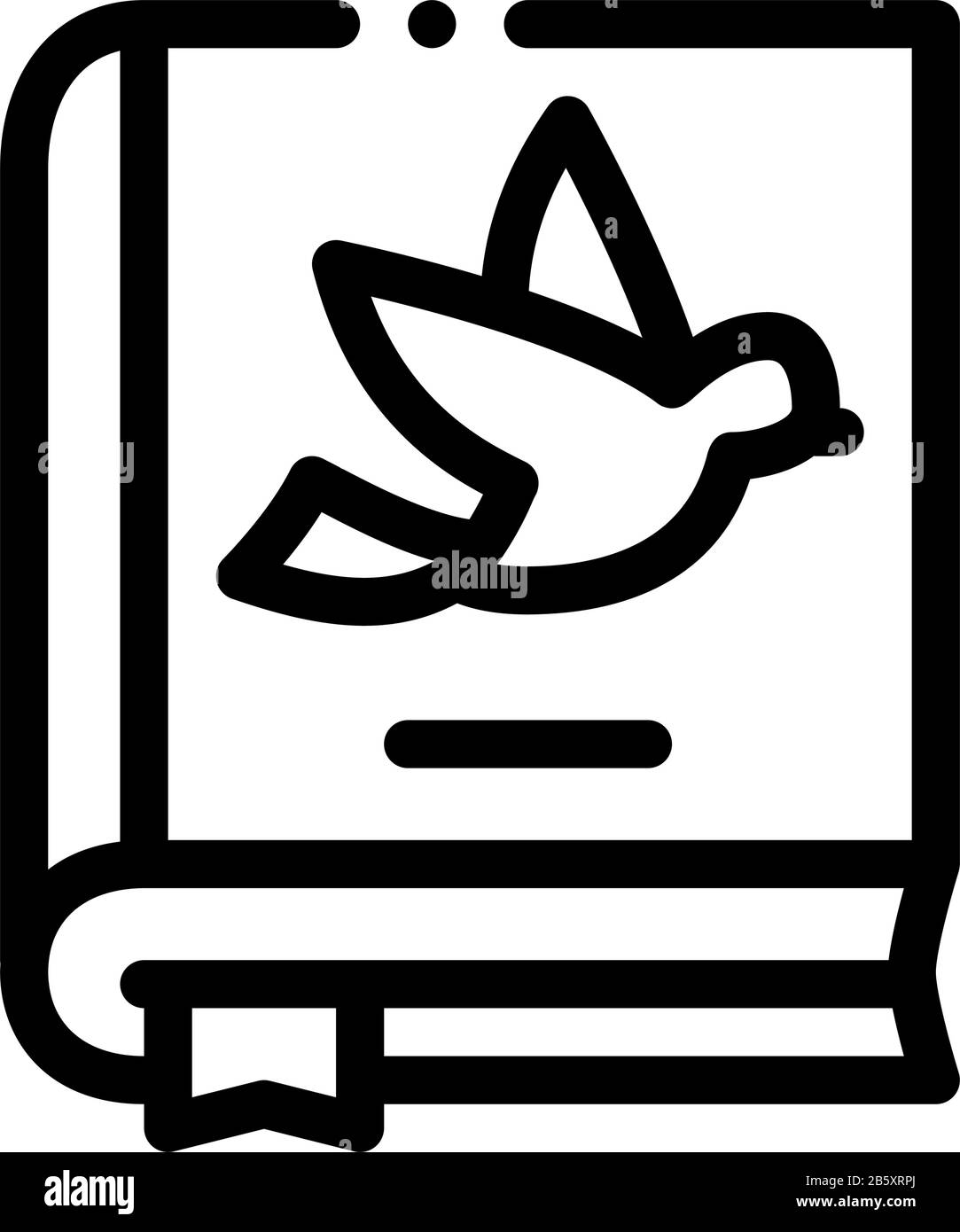 Bird On Ornithology Book Icon Thin Line Vector Stock Vector Image & Art ...