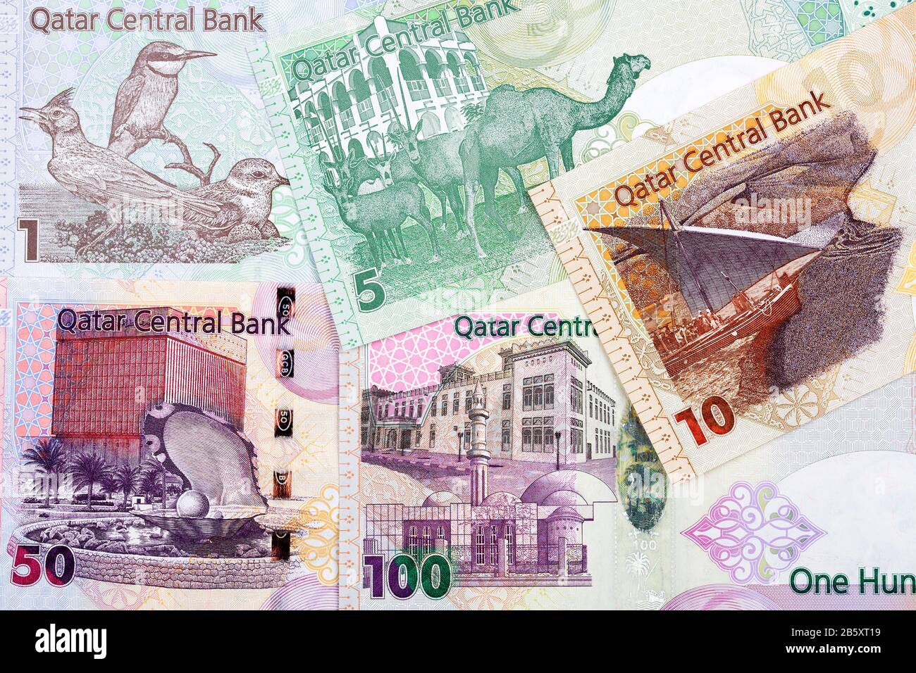 Qatar banknote riyal currency hi-res stock photography and images - Alamy