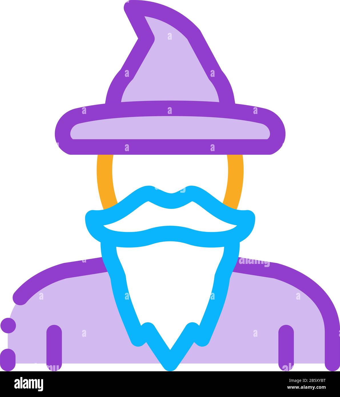 Magician Wizard Icon Vector Outline Illustration Stock Vector Image ...