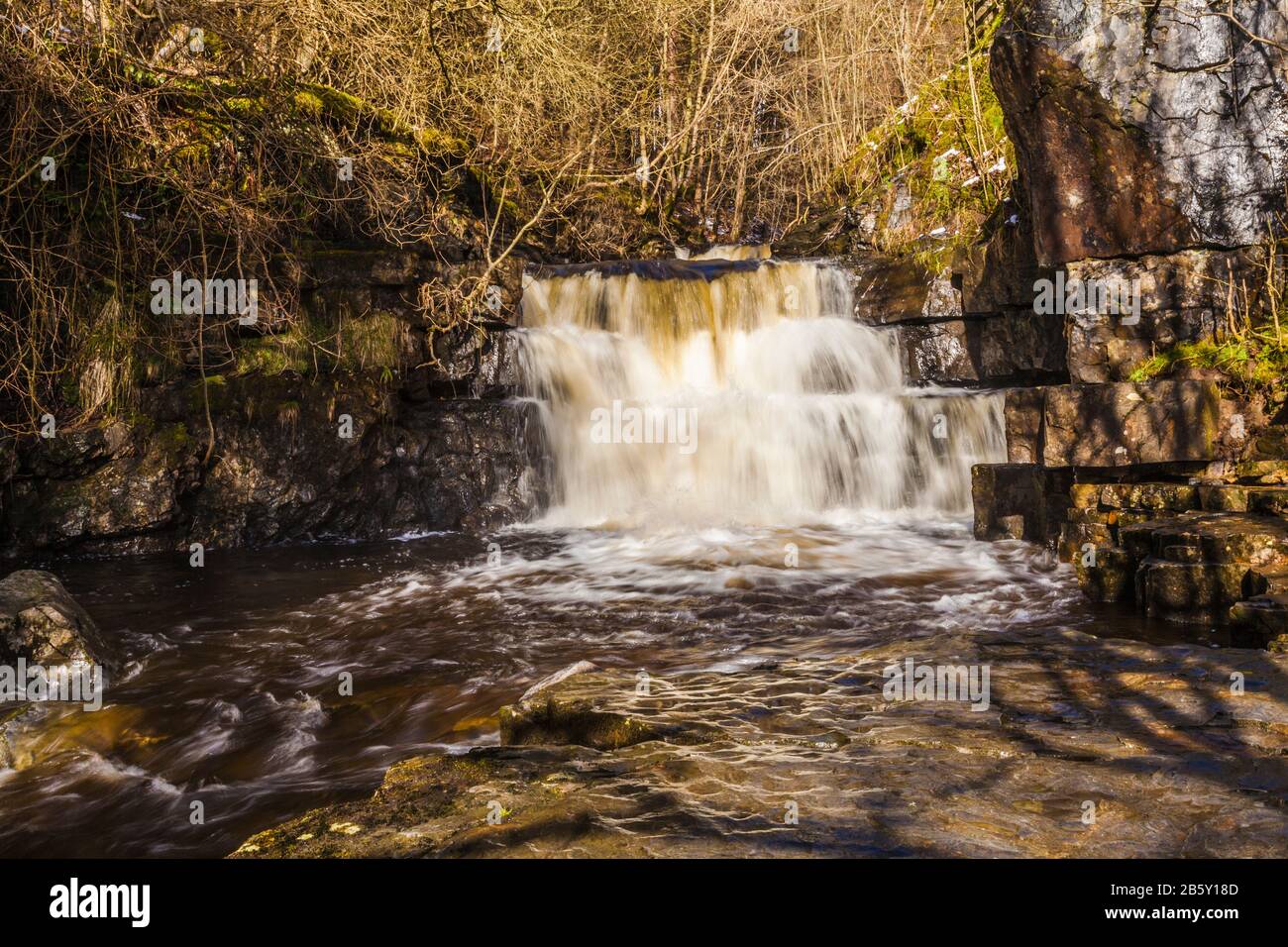 The Summerhill Force waterfalls at Bowlees in Teesdale,England,UK Stock ...