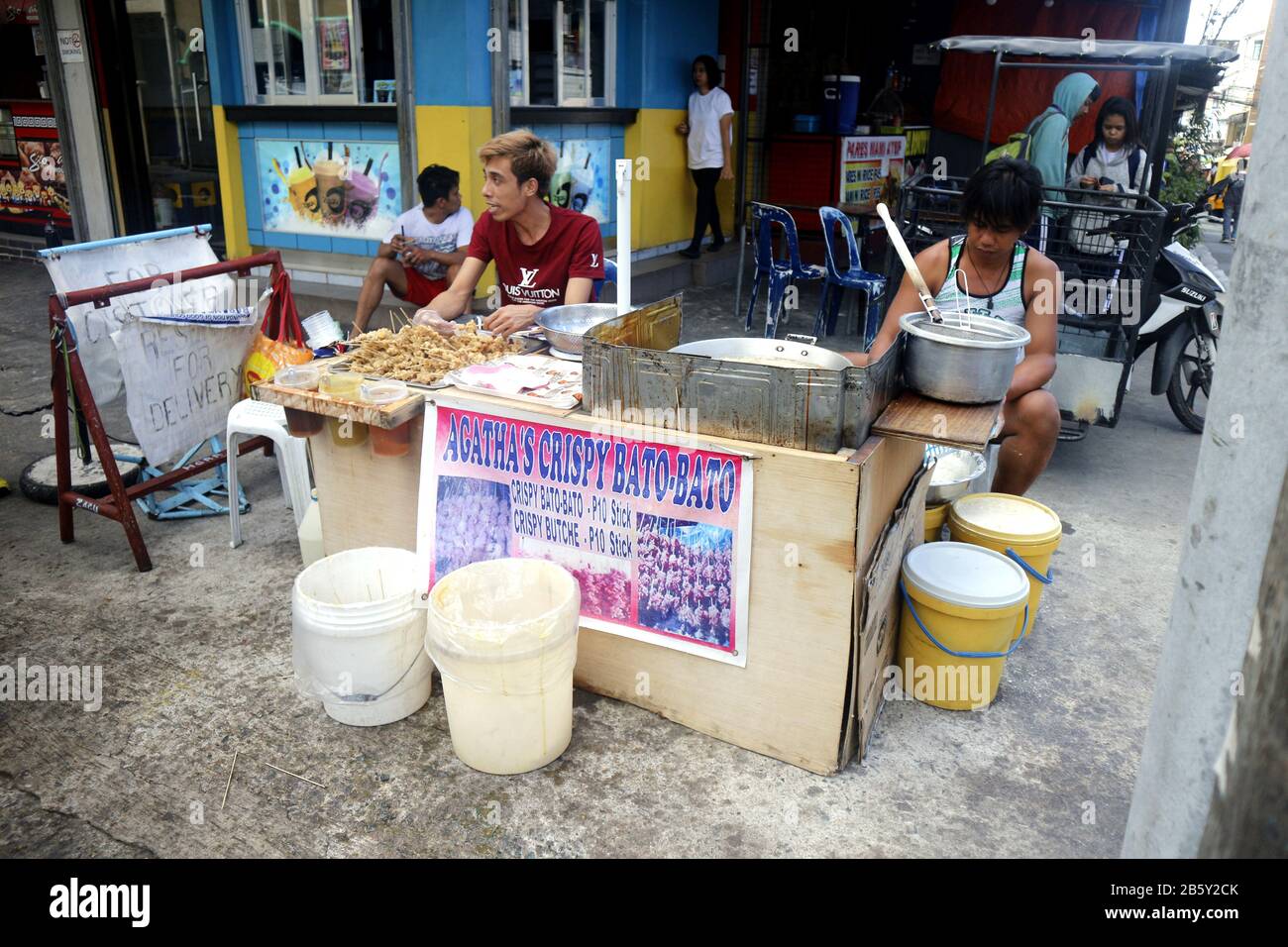 Antipolo, Rizal, Philippines - February 28, 2020: Street food vendor at ...