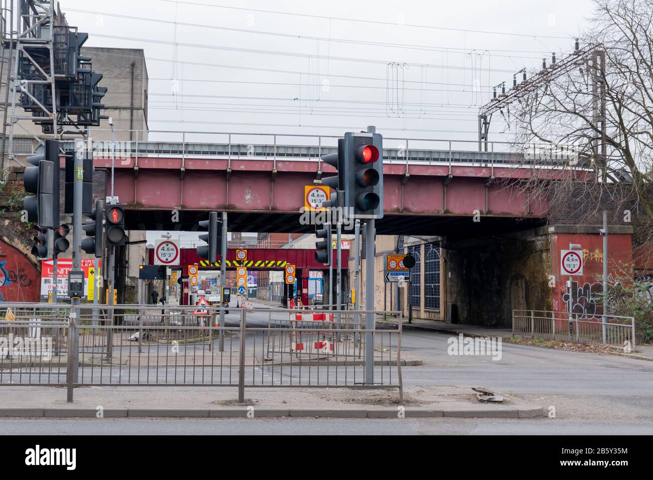 The junction between Cook St and Eglinton street where a low railway ...