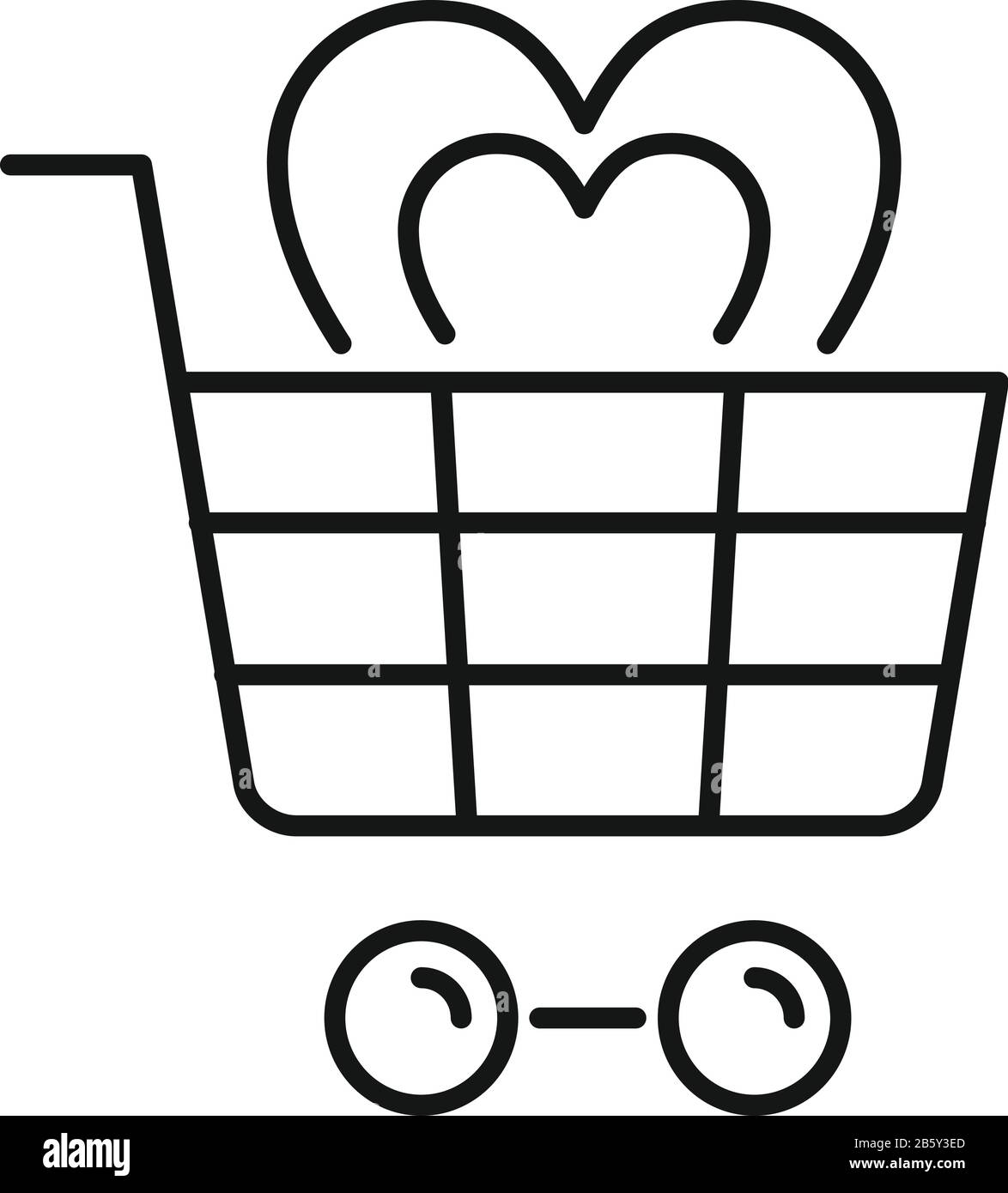 User shop cart icon. Outline user shop cart vector icon for web design ...