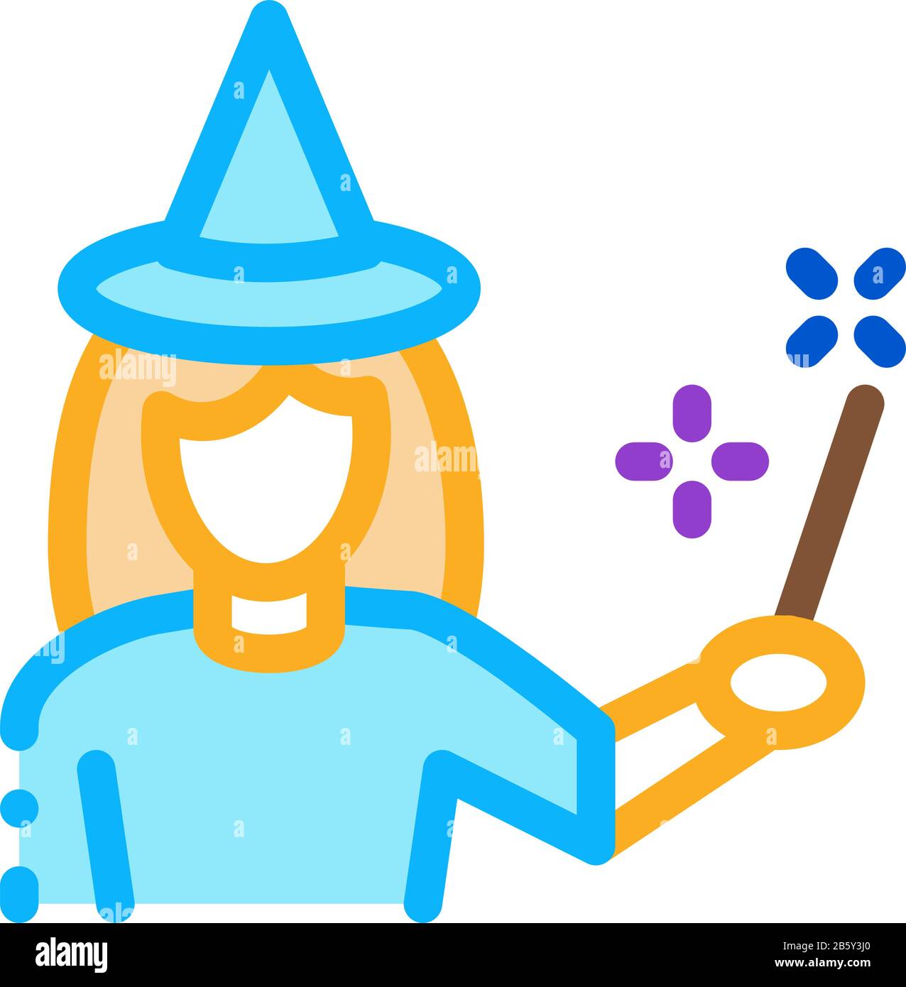 Wizard Woman Icon Vector Outline Illustration Stock Vector Image & Art ...