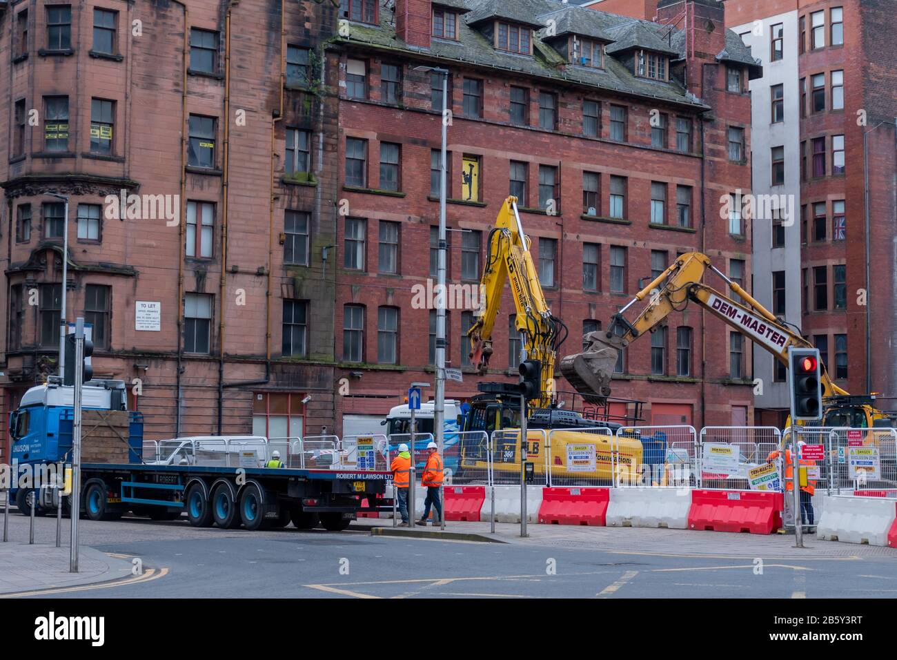 Demolition Site in Glasgow City Centre, Scotland in March 2020 Stock ...