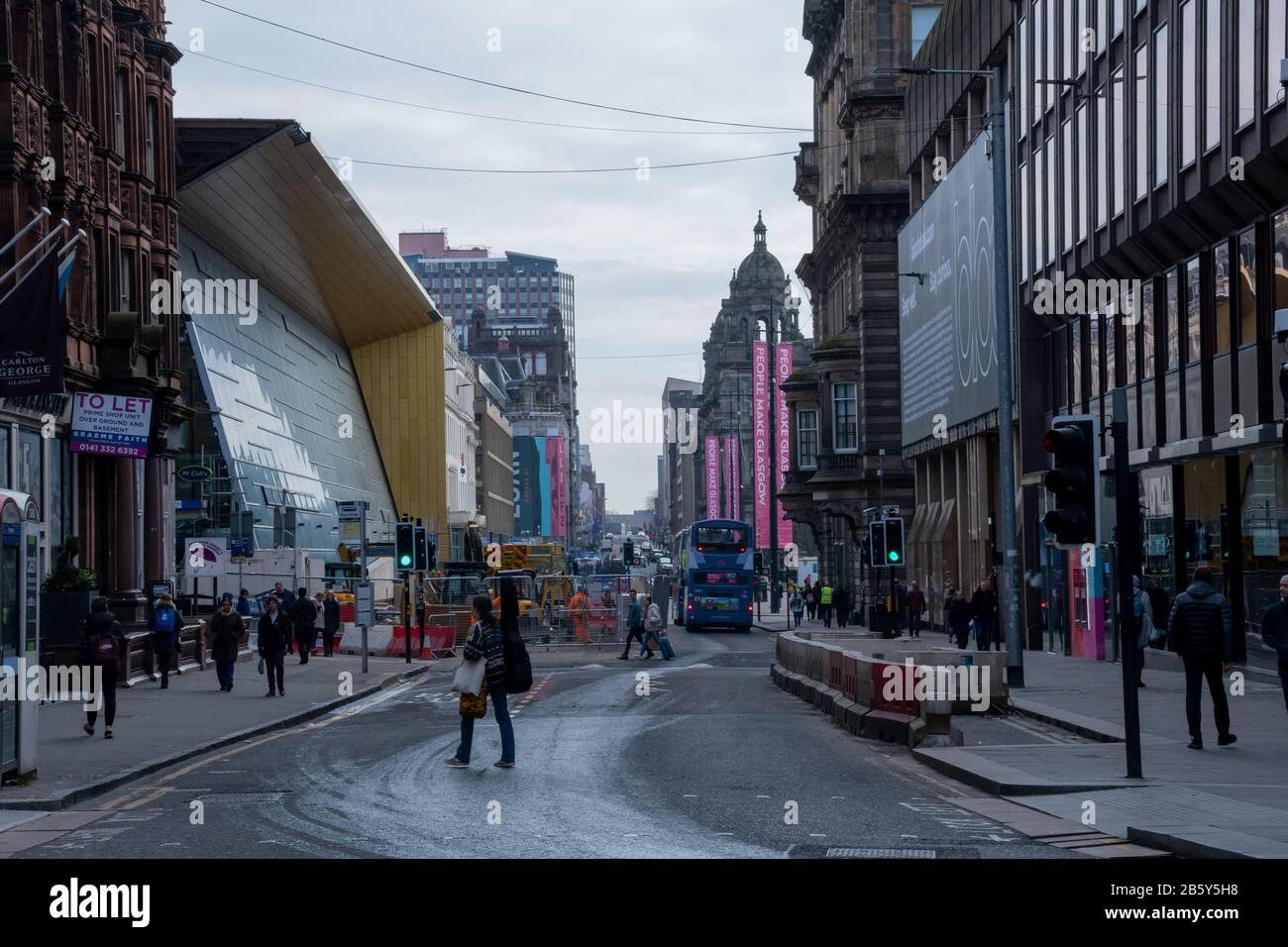 West George Street in Glasgow City Centre, Scotland in March 2020 Stock ...