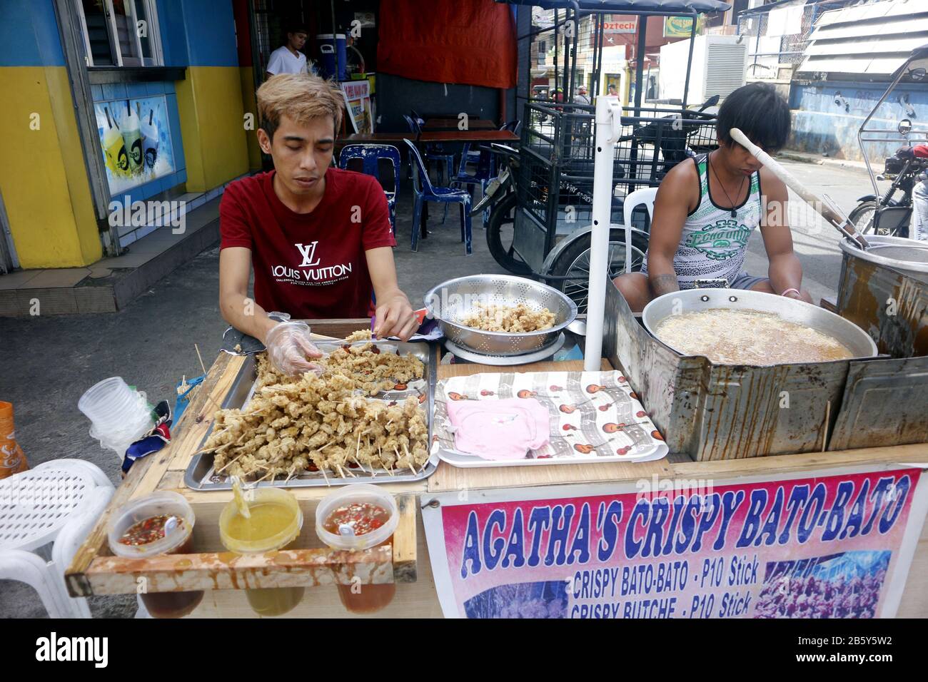 Antipolo, Rizal, Philippines - February 28, 2020: Street food vendor at ...