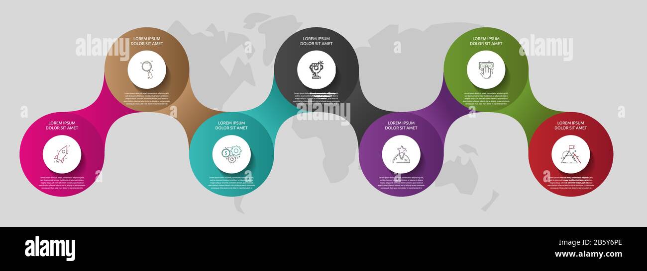 Vector template circle infographics. Business concept with 7 options ...