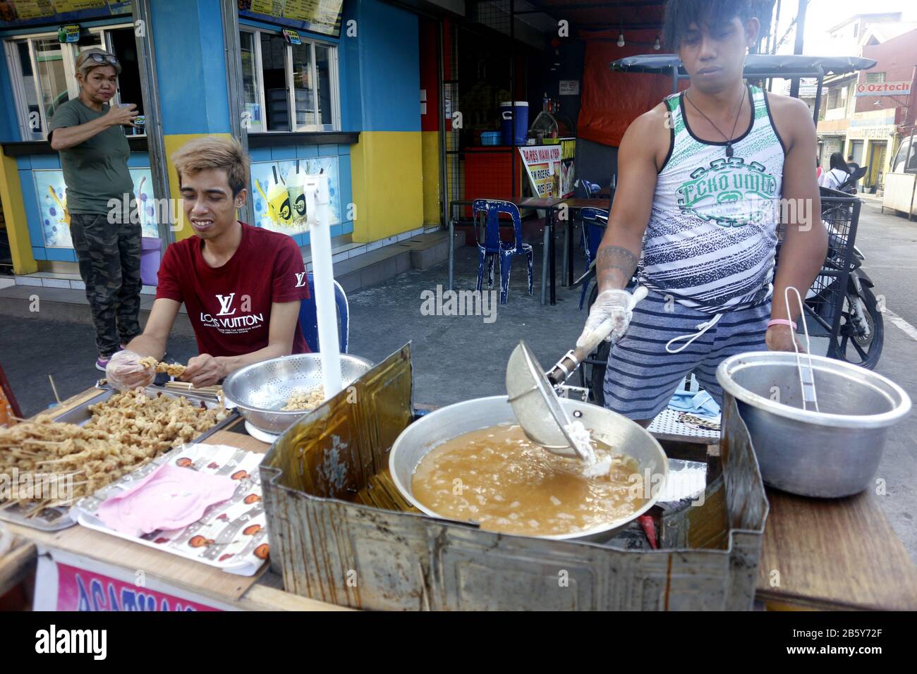 Antipolo, Rizal, Philippines - February 28, 2020: Street food vendor at ...