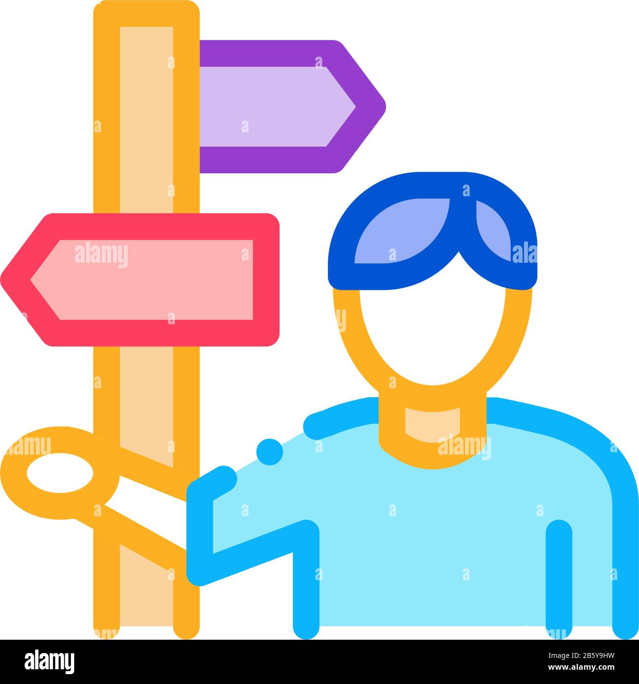 Human Post Column Icon Vector Outline Illustration Stock Vector Image ...