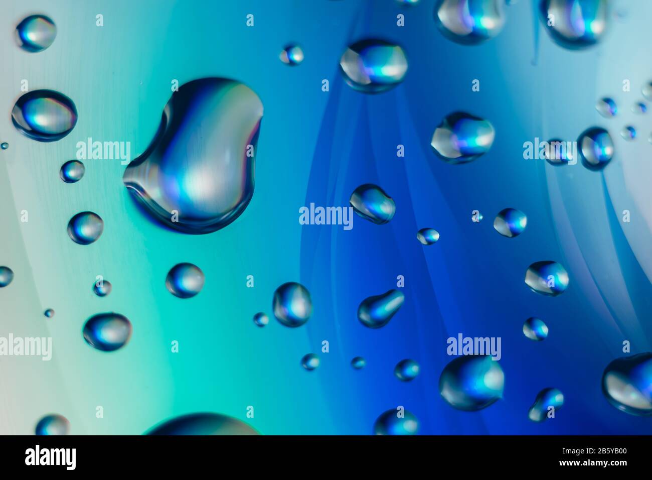 Beautiful abstraction phantom blue color light water drop of ...