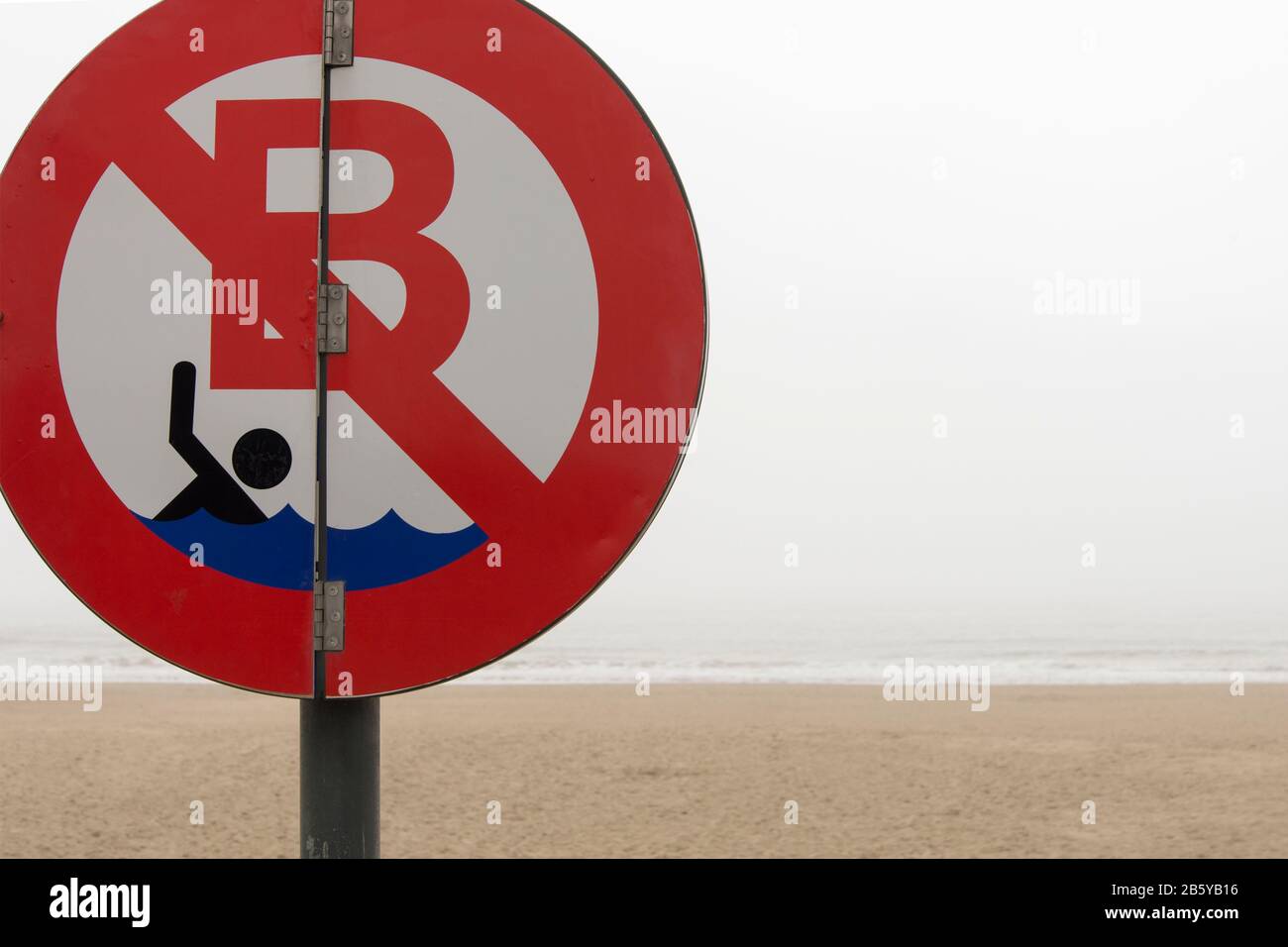 No swimming sign at the beach Stock Photo - Alamy