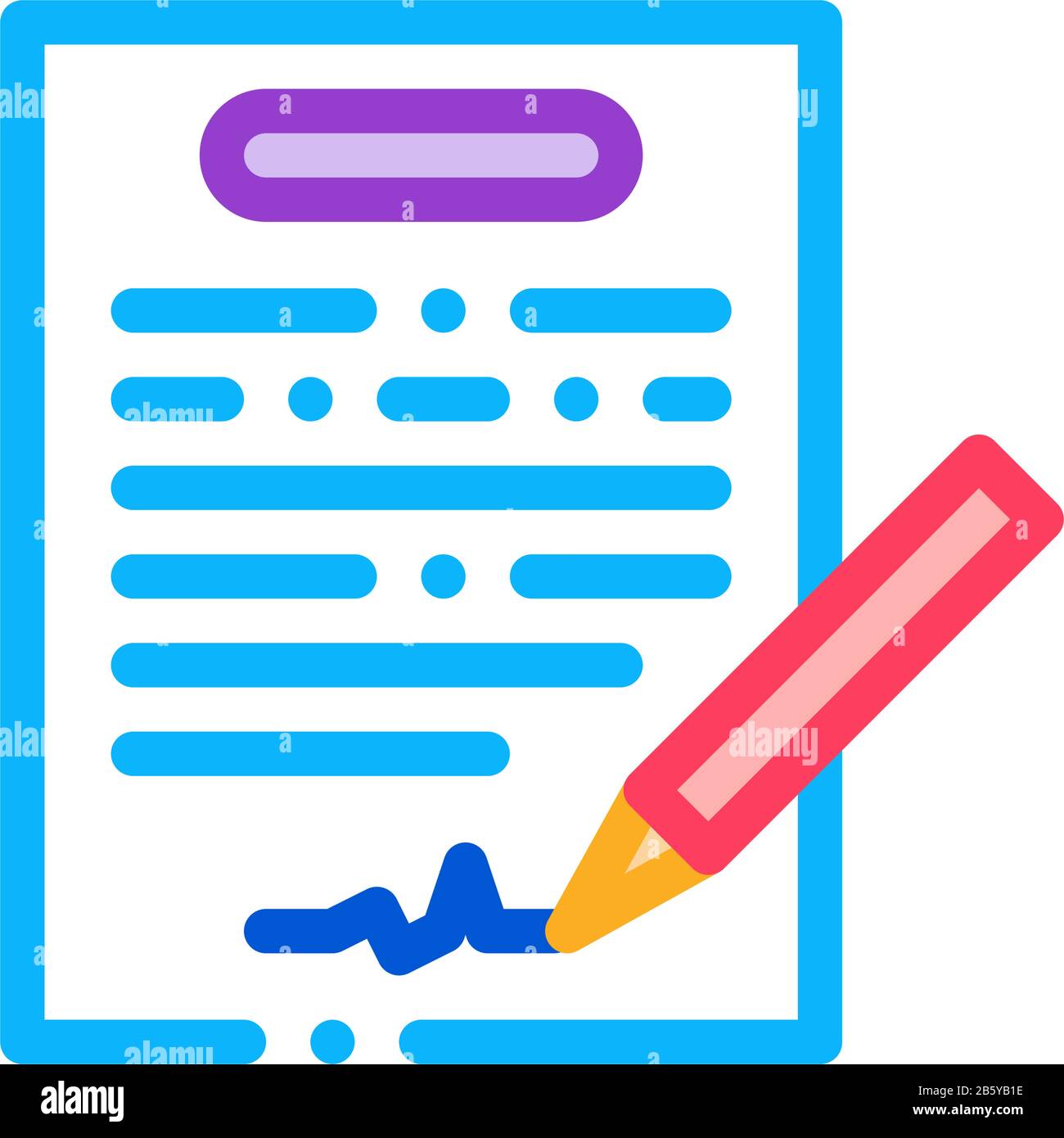 Contract Signing Icon Vector Outline Illustration Stock Vector Image ...