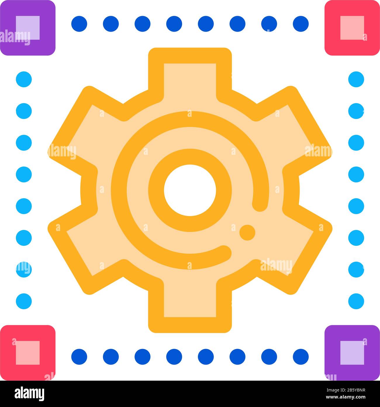 Mechanical Gear Icon Vector Outline Illustration Stock Vector Image ...