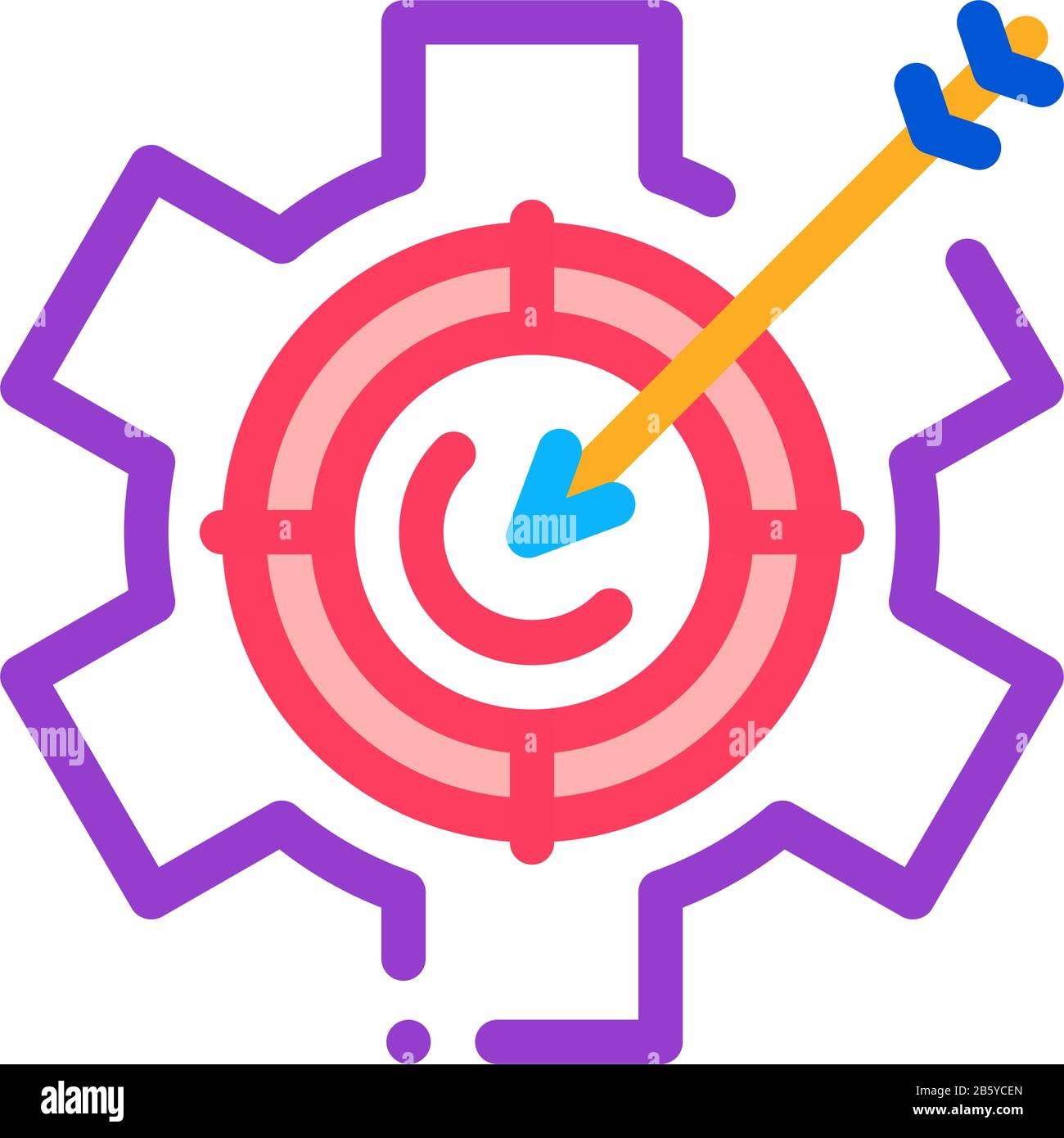 Target Processing Icon Vector Outline Illustration Stock Vector Image ...