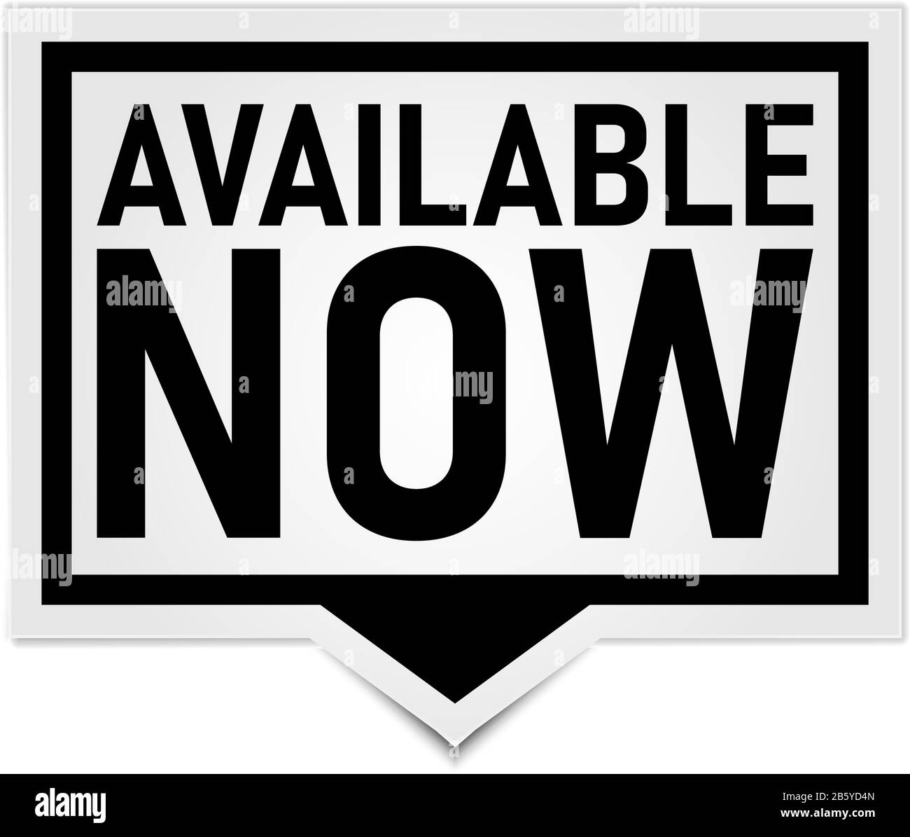 available now black paper tag on a white background Stock Vector Image ...