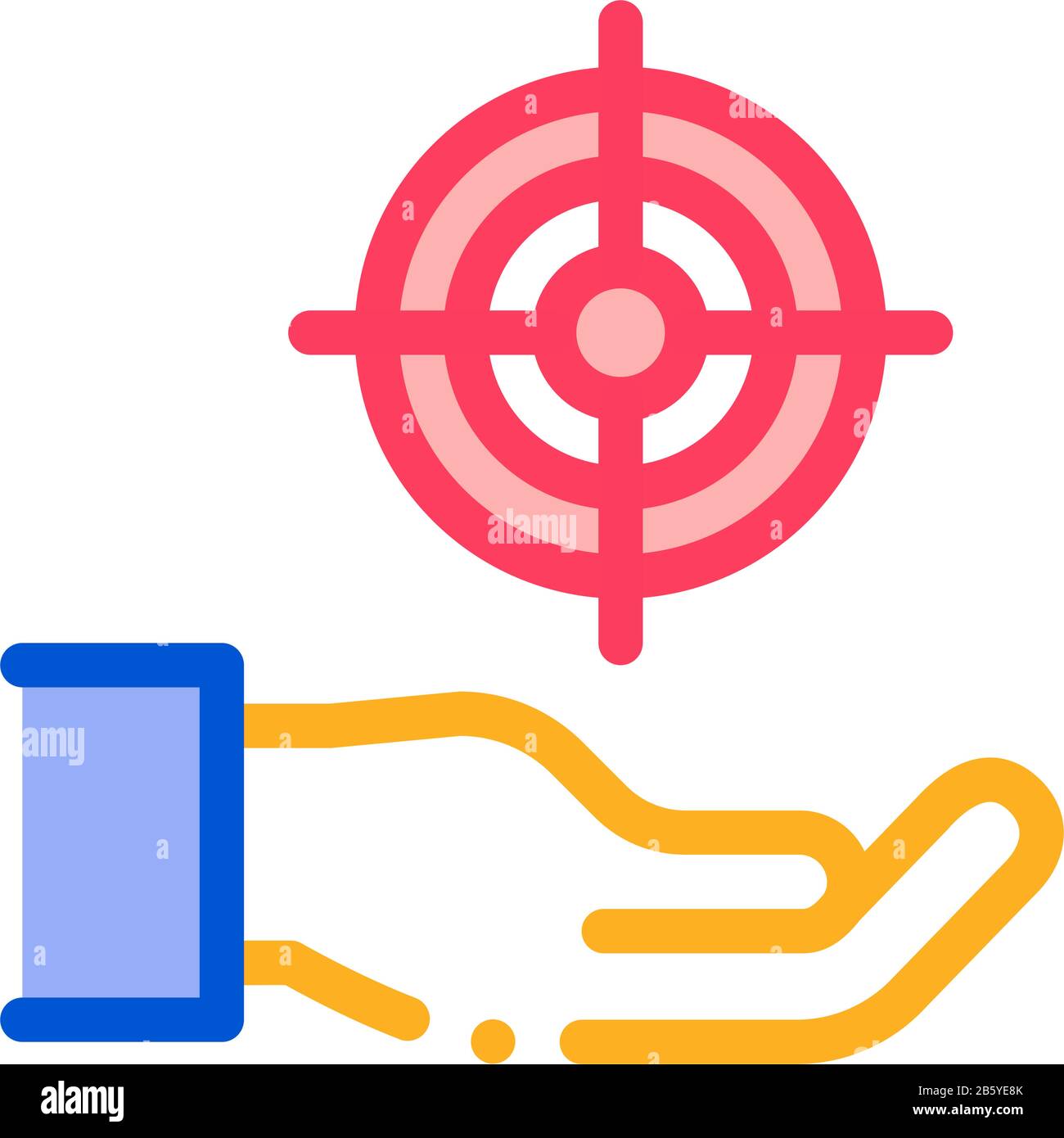 Hand Hold Target Icon Vector Outline Illustration Stock Vector Image ...