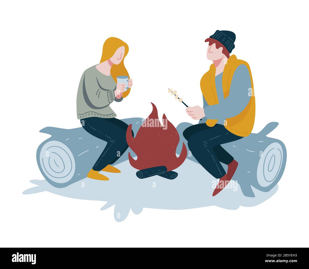 Tourist camping near forest Cut Out Stock Images & Pictures - Alamy