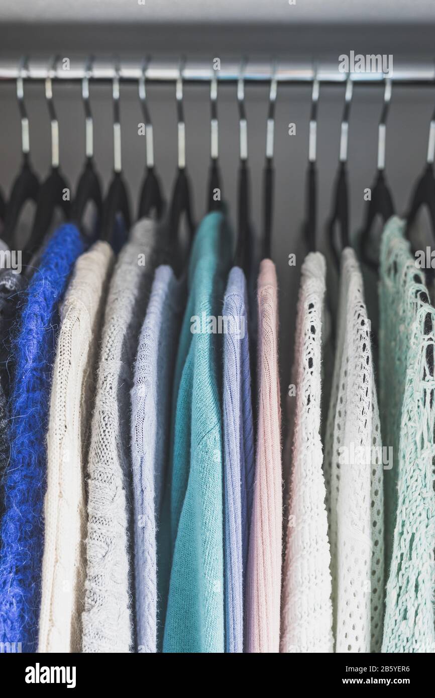 organizing and tidying up conceptual still-life, wardrobe with tidy ...
