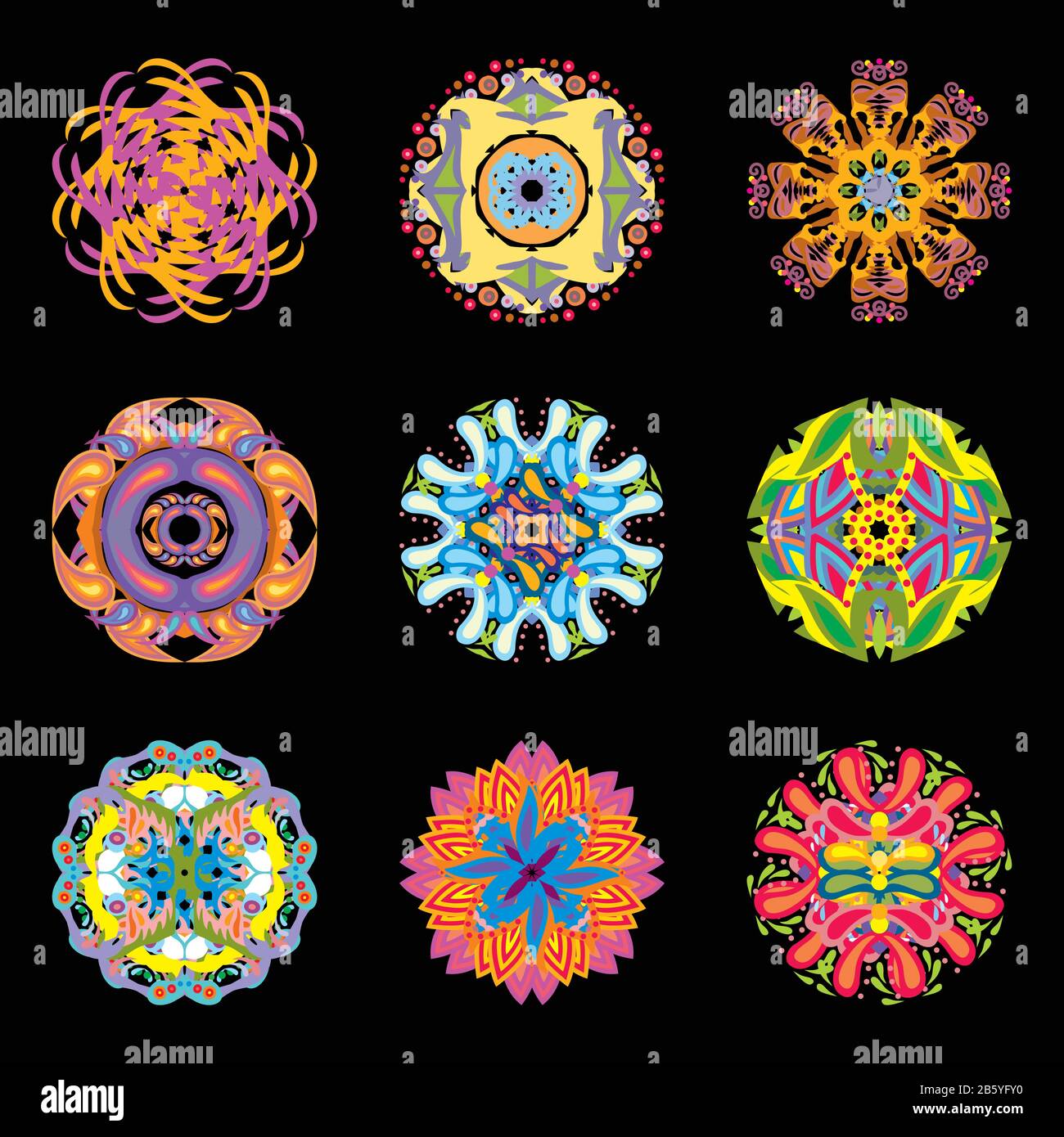 Kaleidoscope pattern isolated Stock Vector Images - Alamy