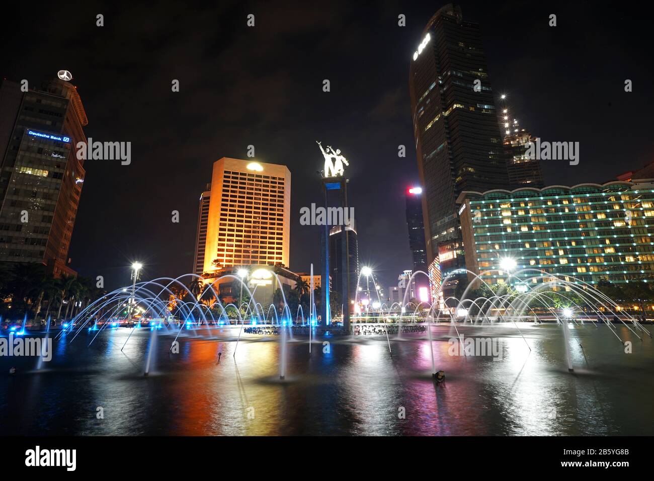 Bundaran HI at Night, Jakarta, Indonesia Stock Photo - Alamy