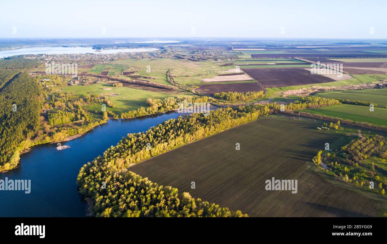 Sunny day drone flyover hi-res stock photography and images - Alamy