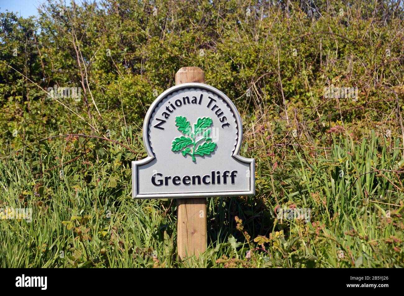 National Trust Signpost for Greencliff near Westward Ho! on the South ...