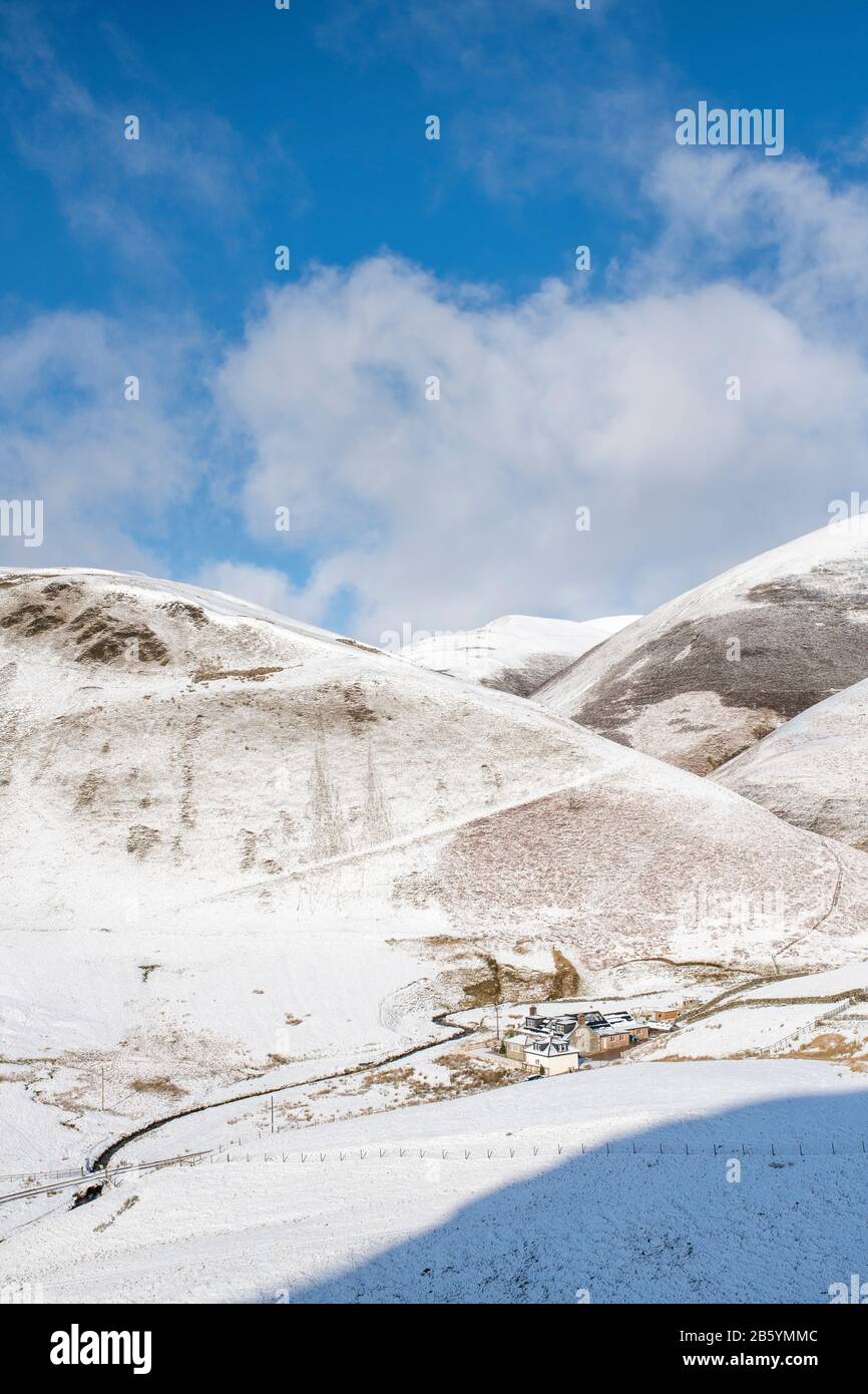 Dalveen Pass in the snow. Lowther Hills, Dumfries and Galloway ...