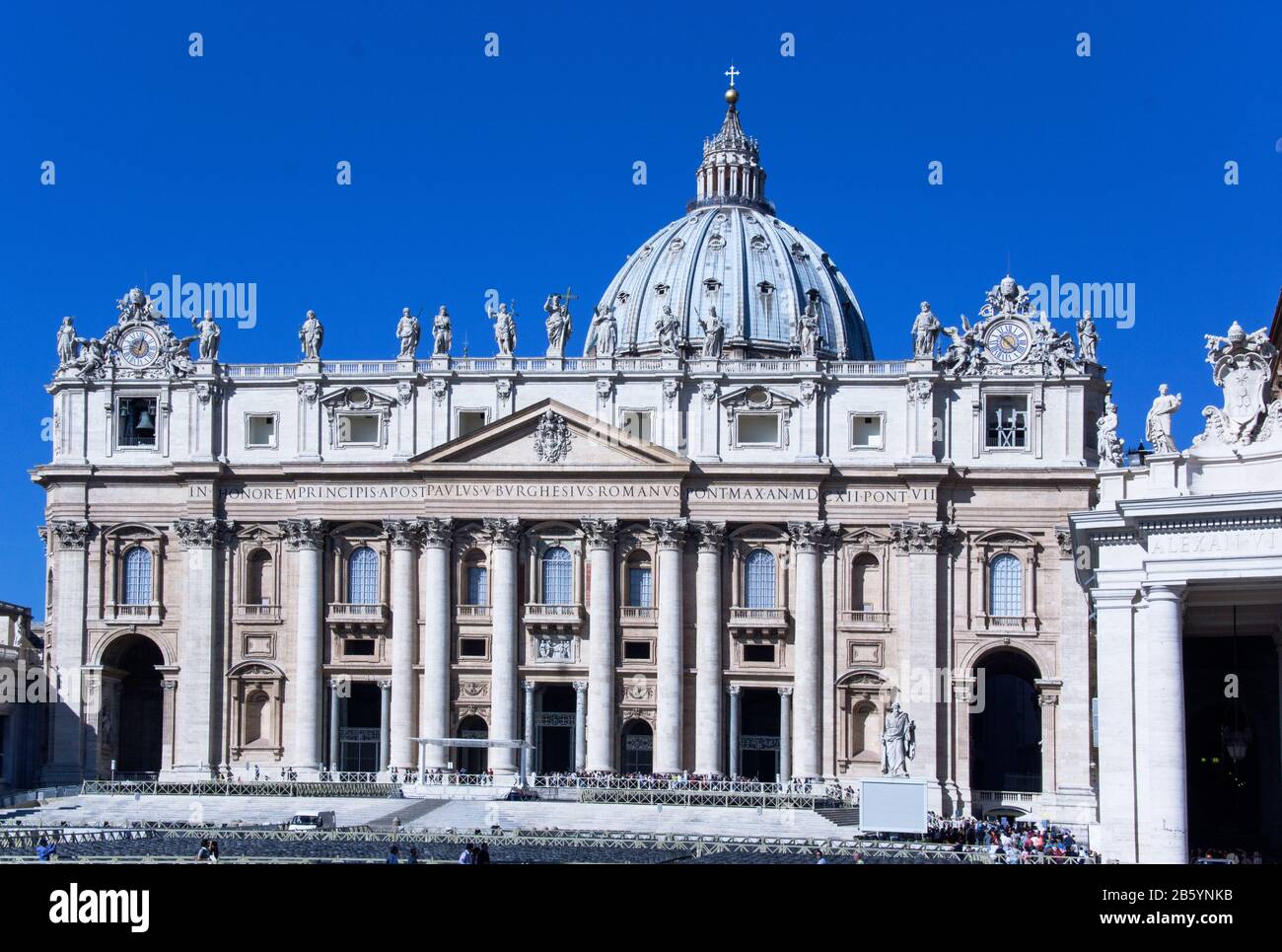 Italy. Rome.St.Peter's Cathedral.from the Piazza San Pietro. The Dome ...