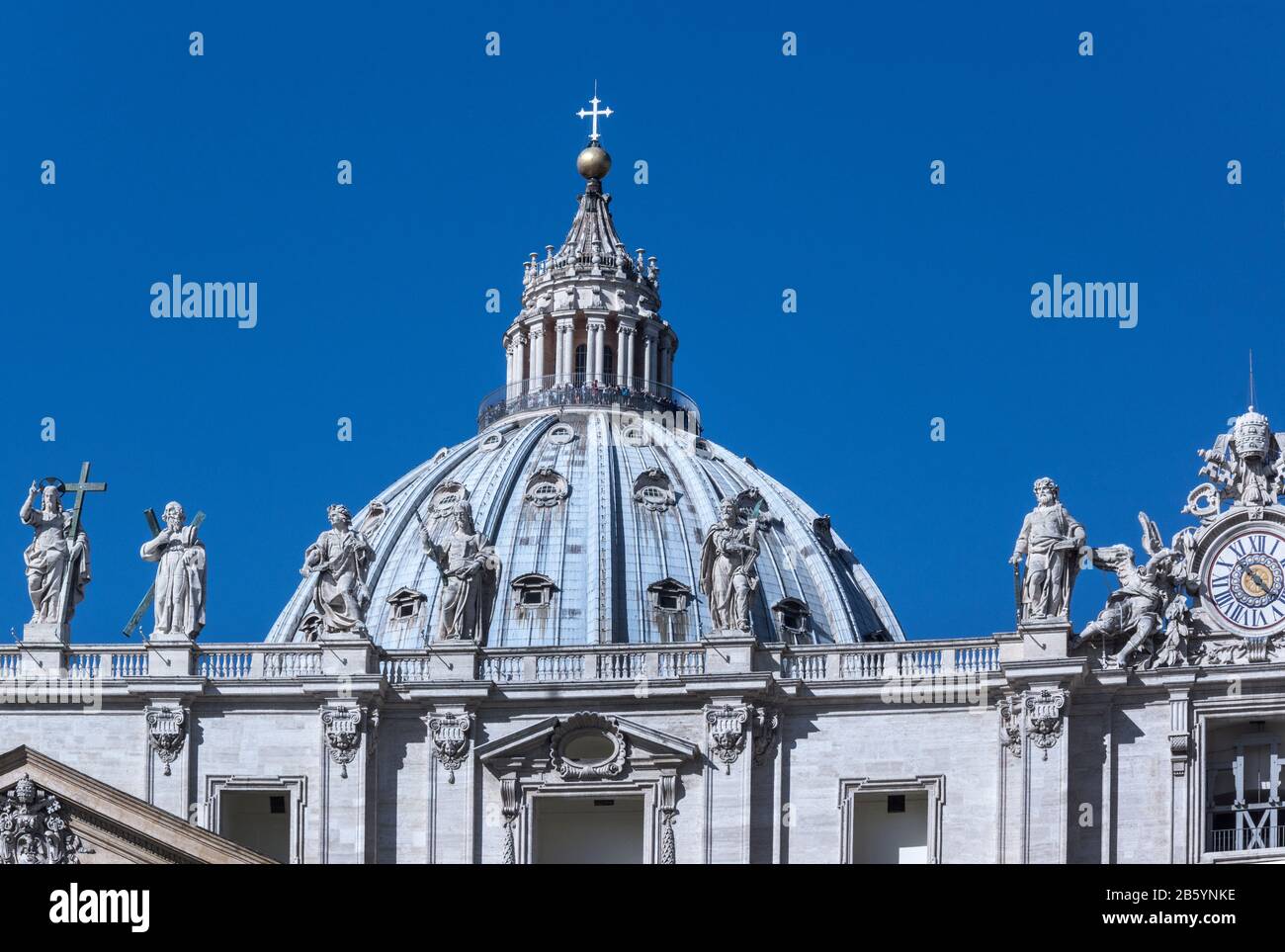 Italy. Rome.St.Peter's Cathedral.from the Piazza San Pietro. The Dome ...