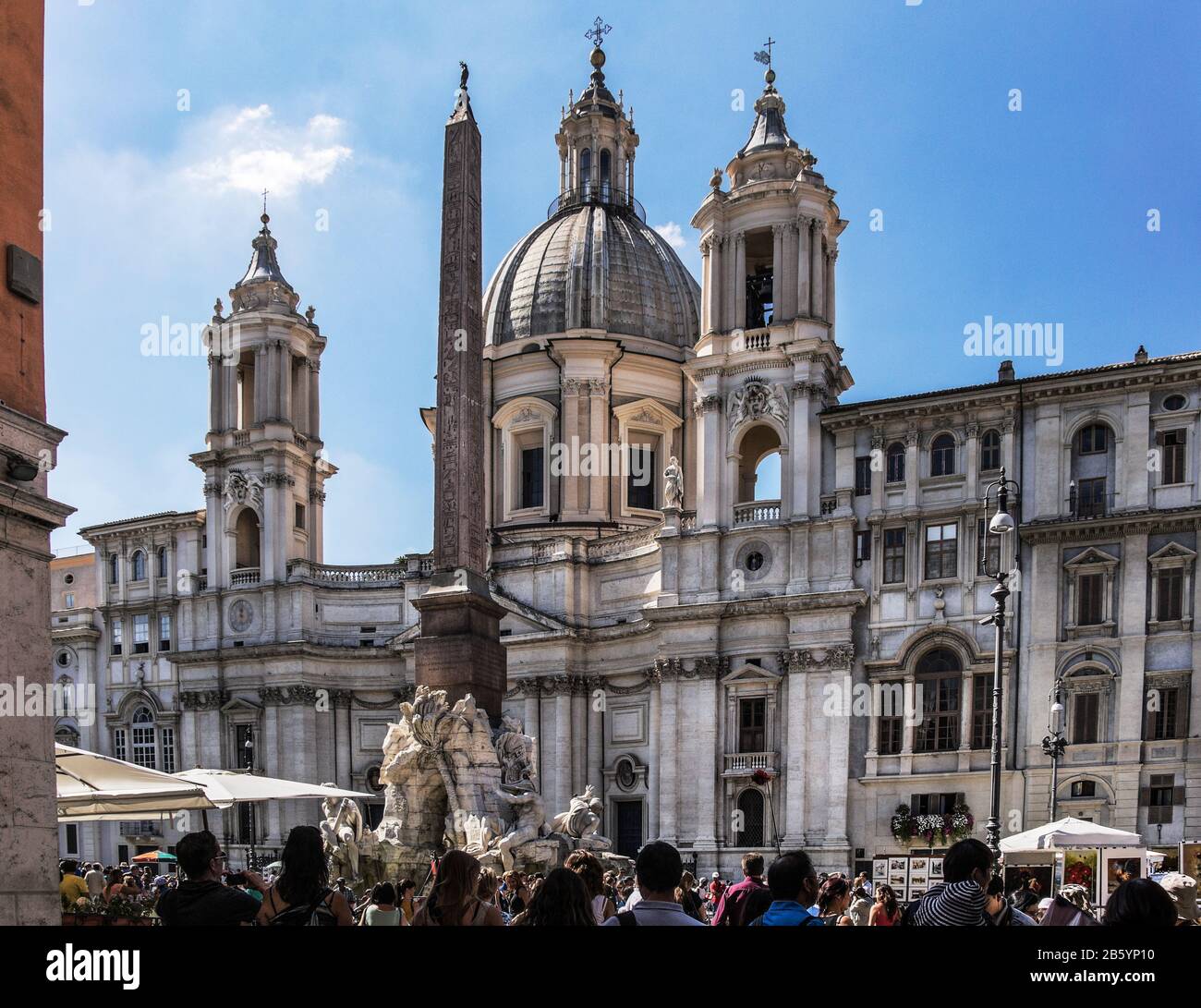 Italy.Rome.The Piazza Navona. The Church of St.Agnes of Agone. The ...