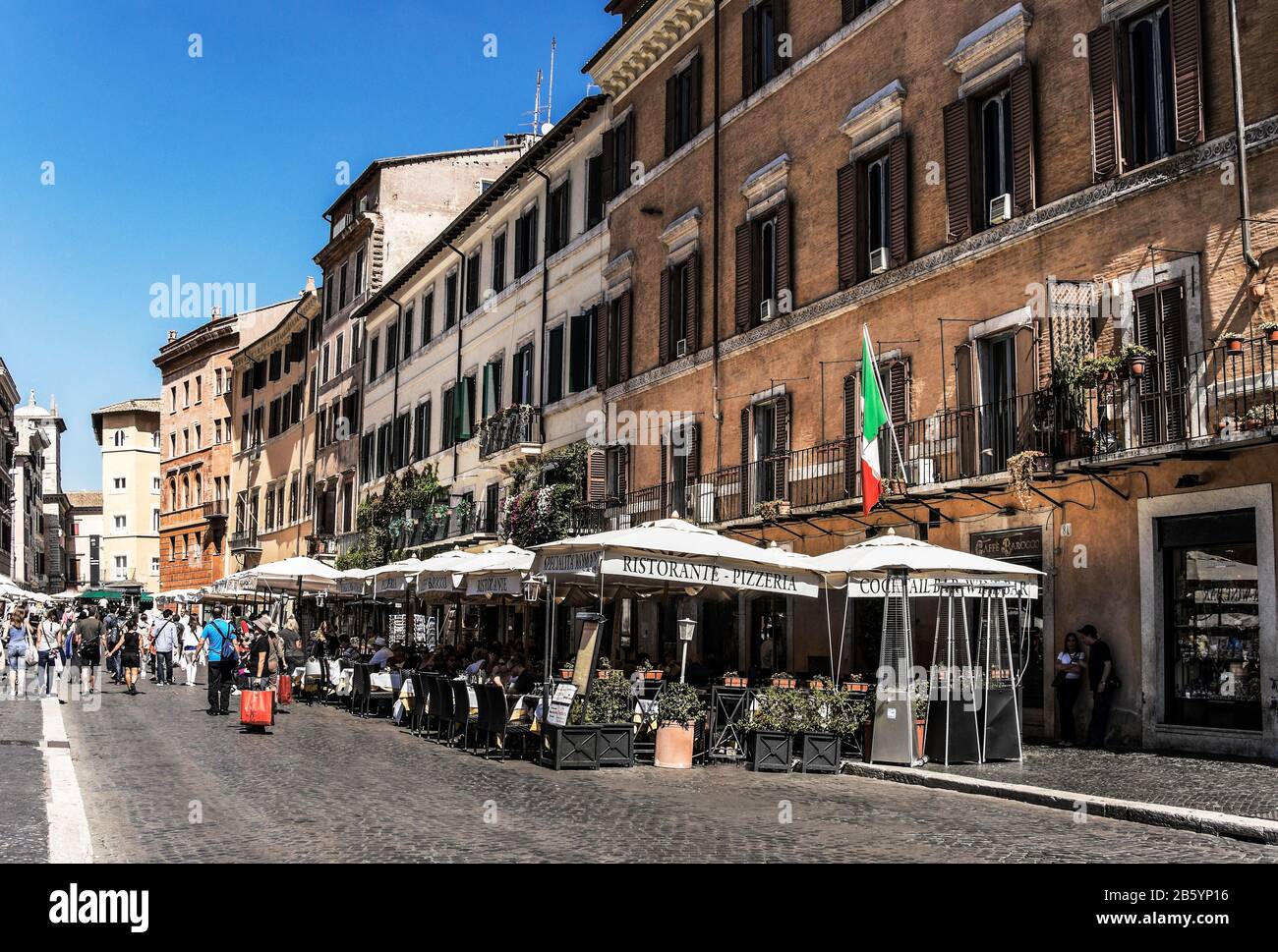 Italy.Rome.The Piazza Navona. Shops line one side of this beautiful ...