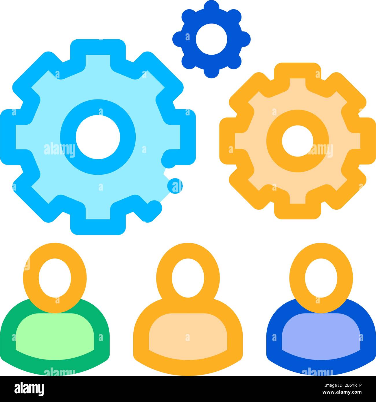 Teamwork Gear Icon Vector Outline Illustration Stock Vector Image & Art ...