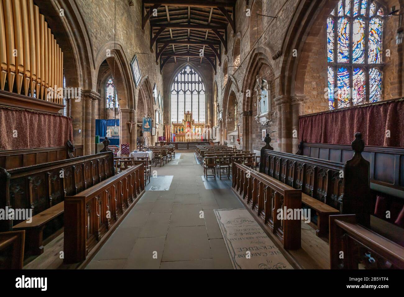 Holy Trinity, Rothwell, Northamptonshire, England, UK. The interior of ...