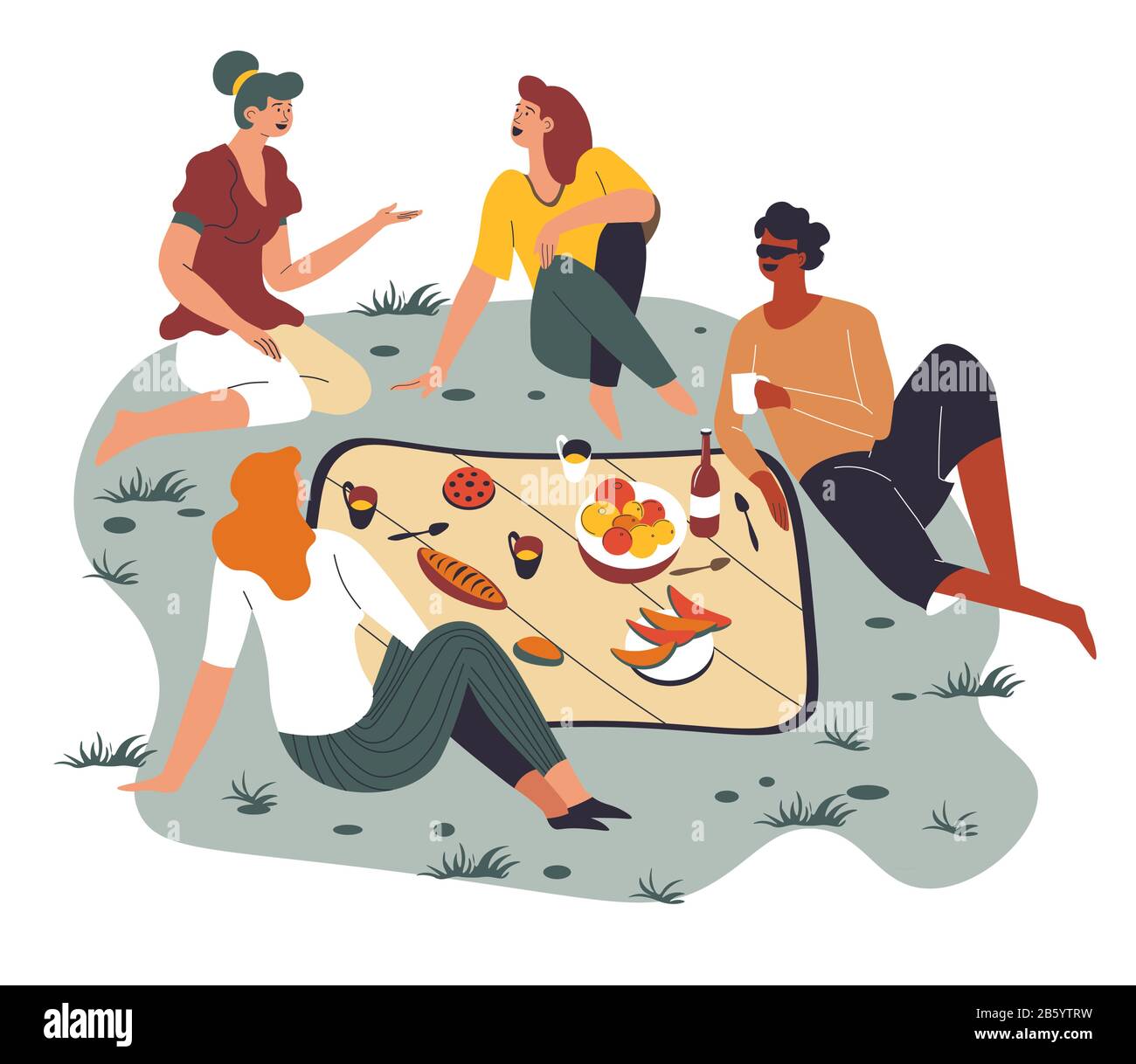 Friends dinner party on Stock Vector Images - Alamy