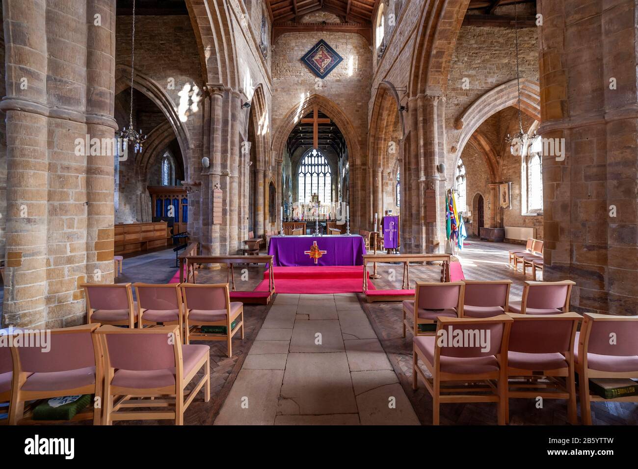 Holy Trinity, Rothwell, Northamptonshire, England, UK. The interior of ...
