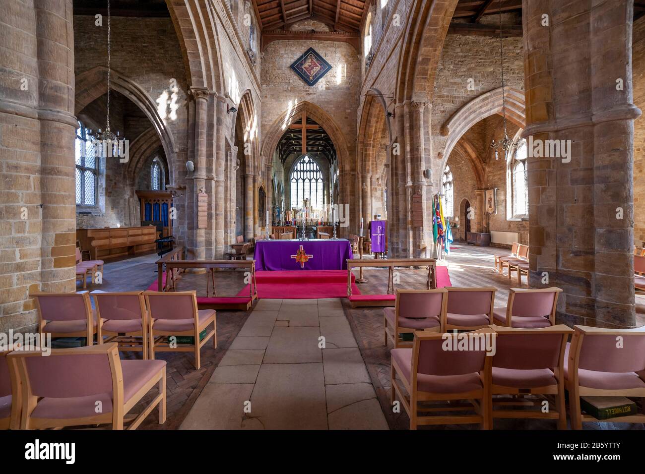 Holy Trinity, Rothwell, Northamptonshire, England, UK. The interior of ...