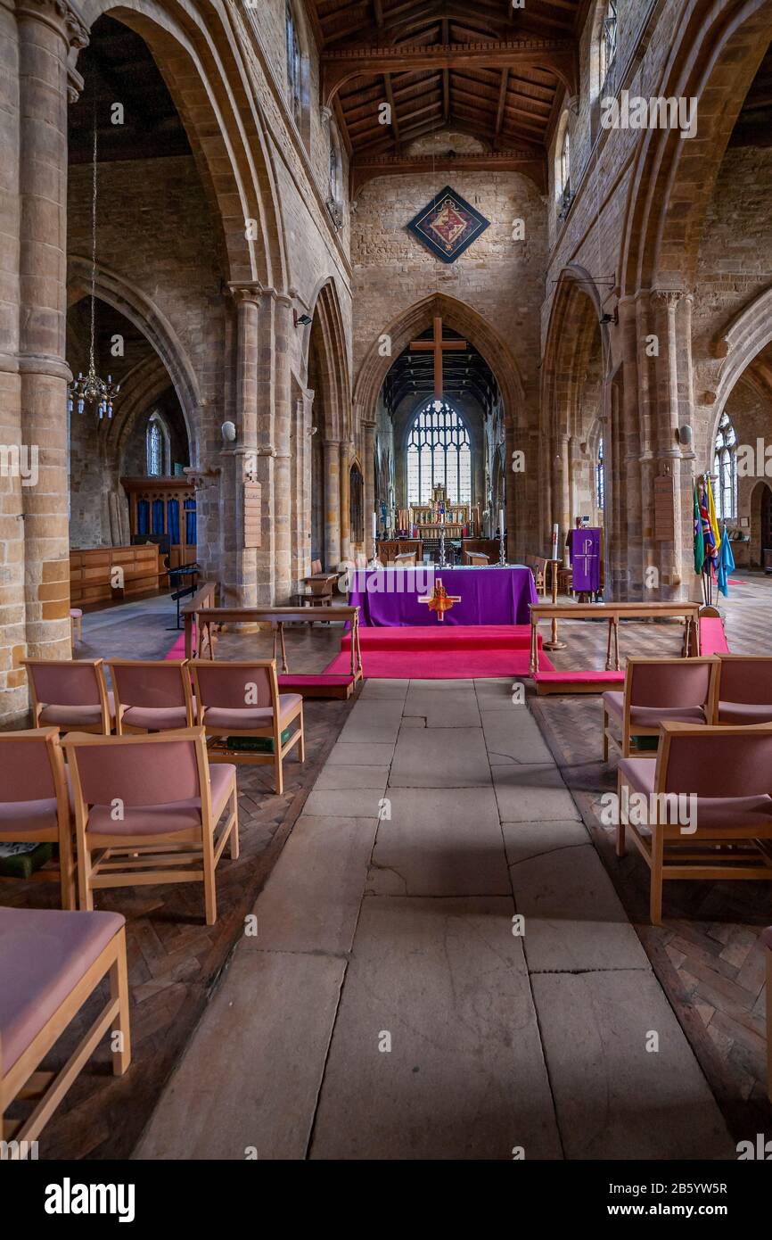 Holy Trinity, Rothwell, Northamptonshire, England, UK. The interior of ...